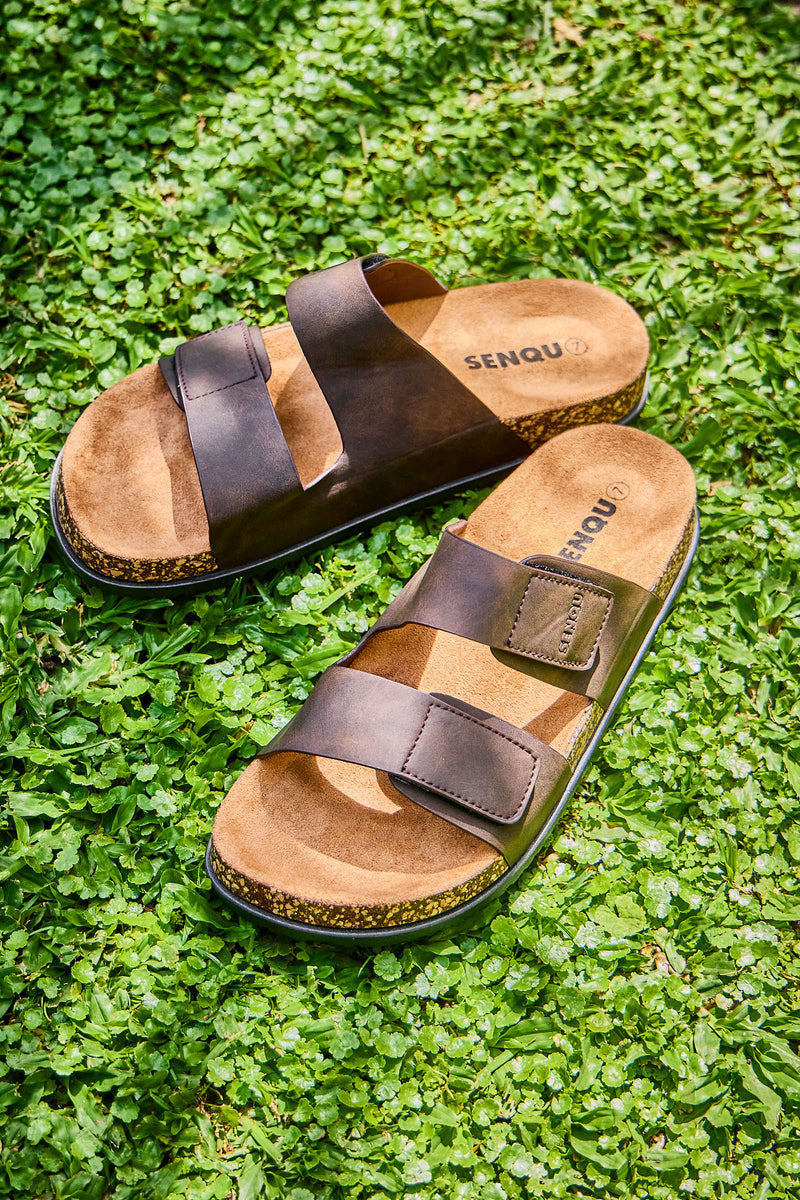 DOUBLE STRAP SANDAL - BROWN – SenquOnline